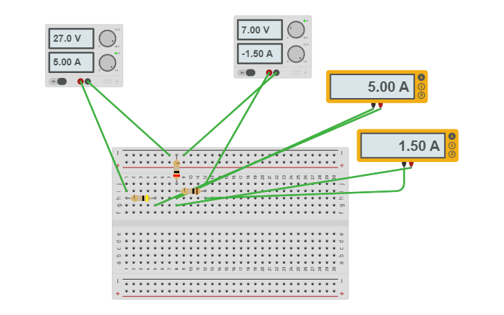 Circuit design mesh analysis - Tinkercad