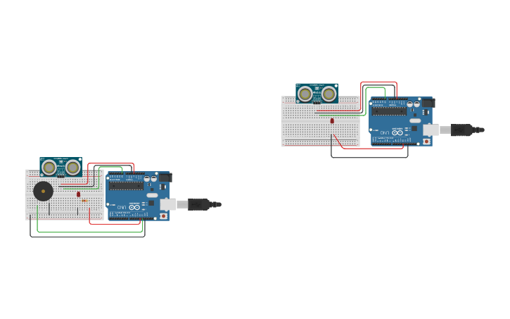 Circuit design Sensor de Distância Arduino - Tinkercad