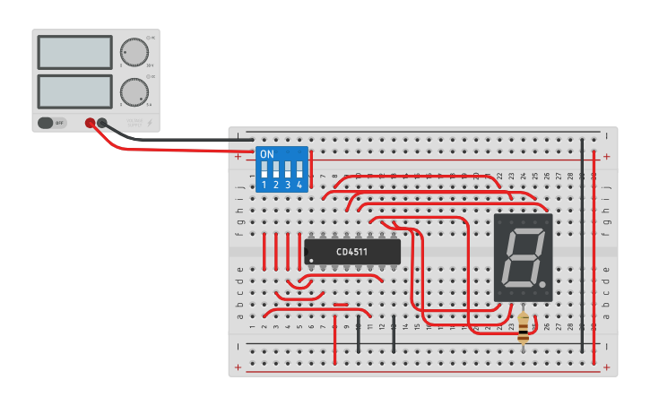 Circuit design SSD Decoder - Tinkercad