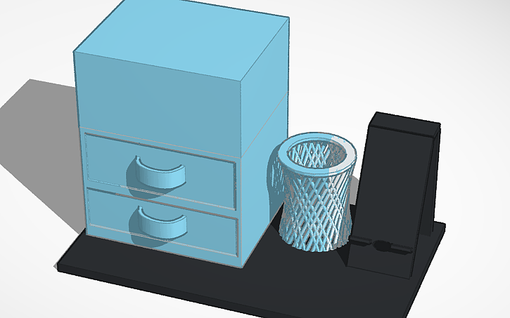 3D design Desk organizer 2024 - Tinkercad