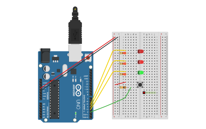 Circuit design Simple LED Circuit - Tinkercad