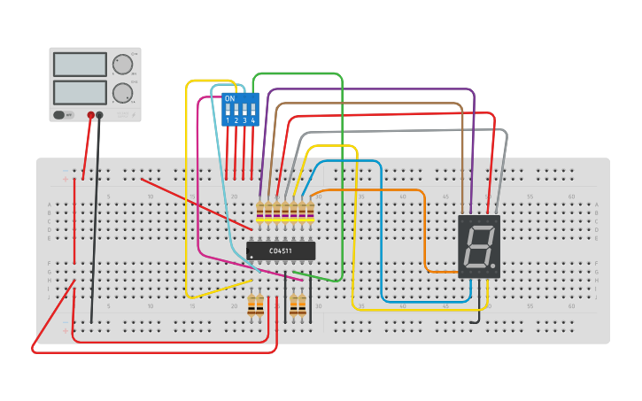 Circuit Design Display A Sette Segmenti Tinkercad