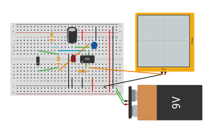 Circuit design 555 astable | Tinkercad