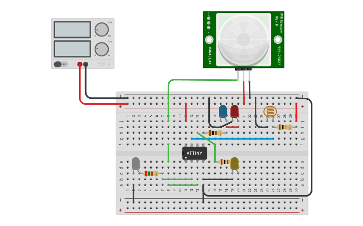 Circuit design ATTINY 2 ANALOG INPUT - Tinkercad