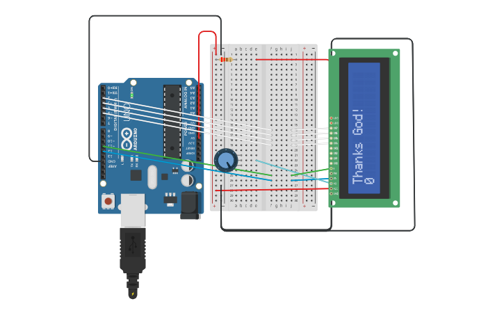 Circuit Design 16x2 Lcd Tinkercad