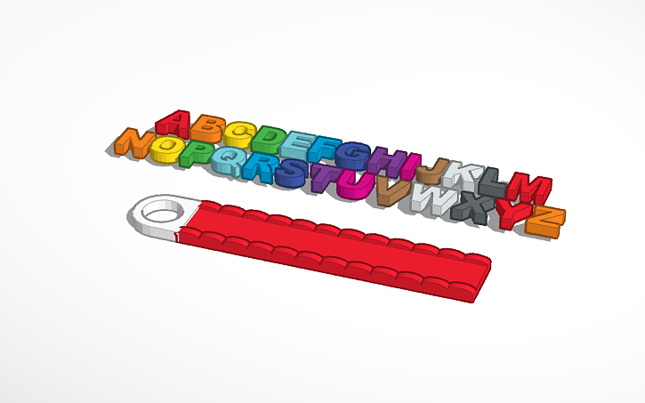 3d Design Key Ring Letters Tinkercad