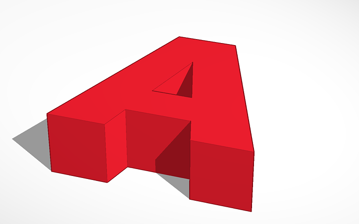 3D design Letter A - Tinkercad