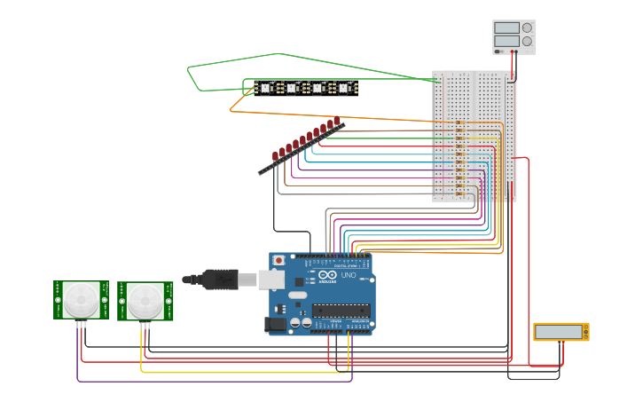Circuit design Stairs - Tinkercad