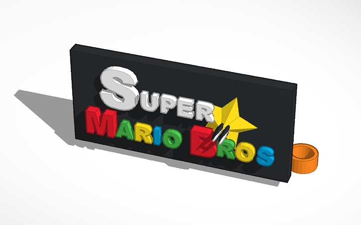 3D design my super mario bros logo - Tinkercad