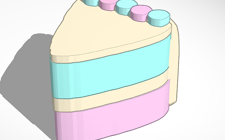 3D design Scribble Pastel Cake Slice | Tinkercad
