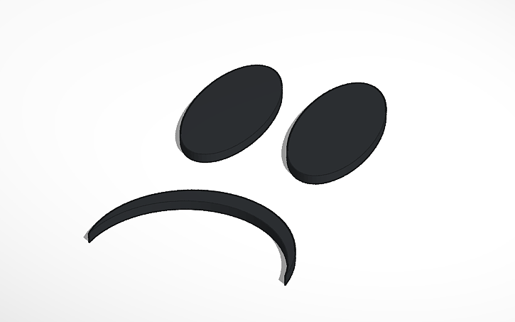 3D design sad face - Tinkercad