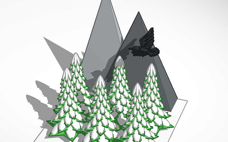 3D design snowy forest biome | Tinkercad
