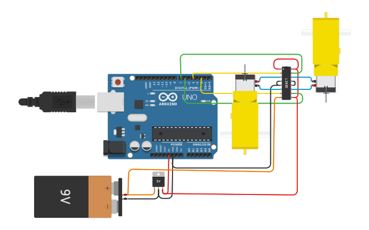 Circuit design CARRITO BLUETOOTH - Tinkercad