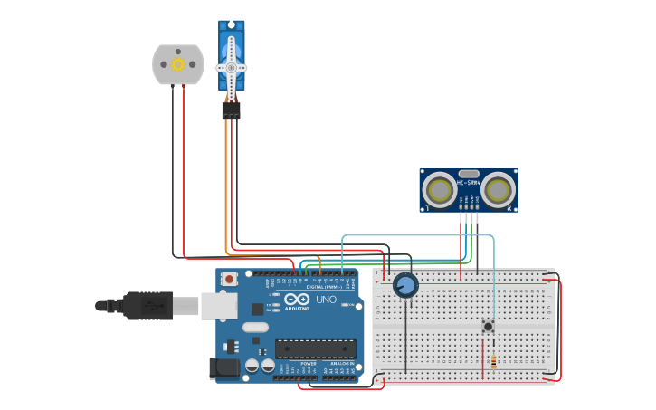 Circuit design FinalTest_kipas angin sensor ultrasonik - Tinkercad