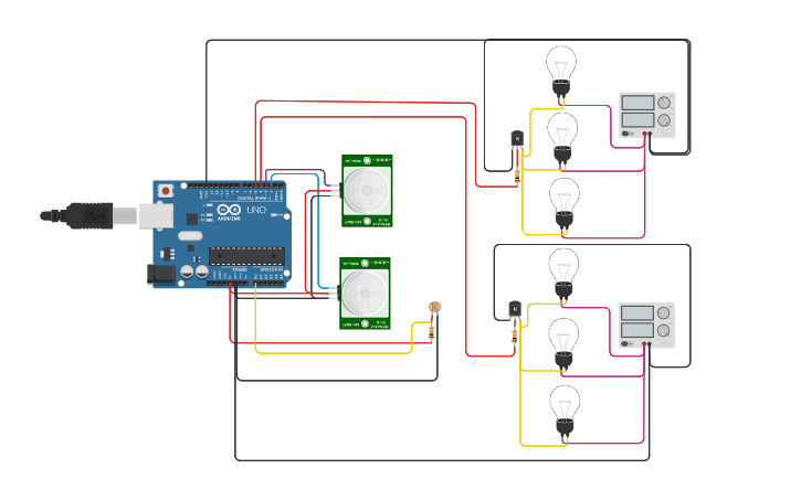 Circuit design Smart Street Light - Tinkercad
