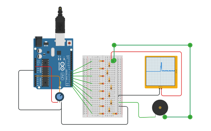 Circuit design 8-bit r2 ladder Sine wave table using isr and trig ...