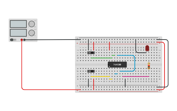 Circuit design OR gate using NAND gate - Tinkercad