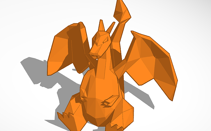 3D design Low-Poly Charizard (Support Available) - Tinkercad