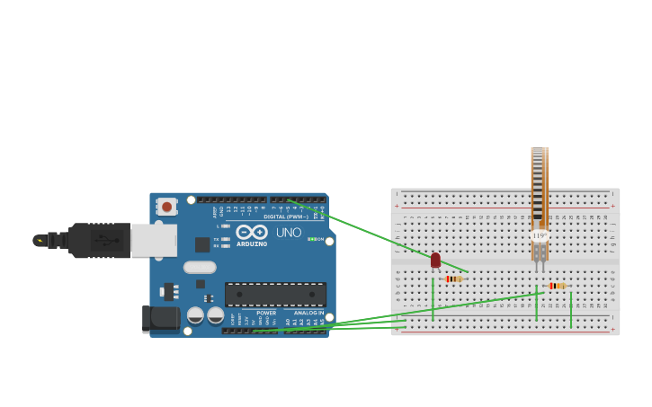 Circuit design Flex Sensor - Tinkercad