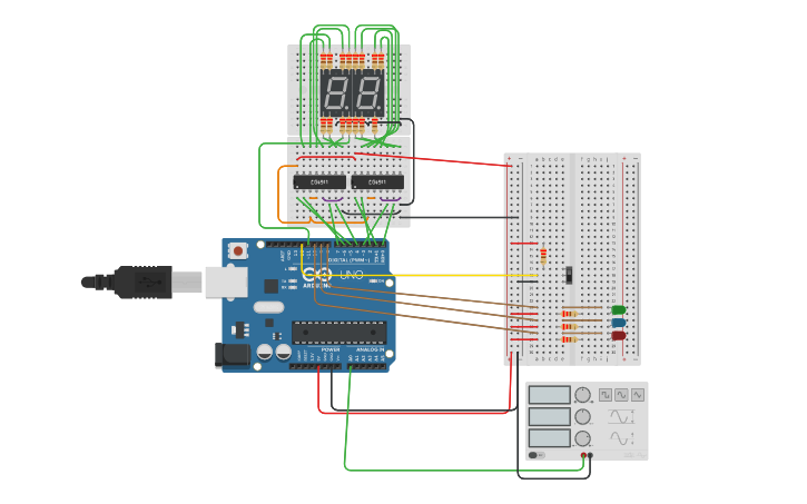 Circuit design Microprocessor combined | Tinkercad