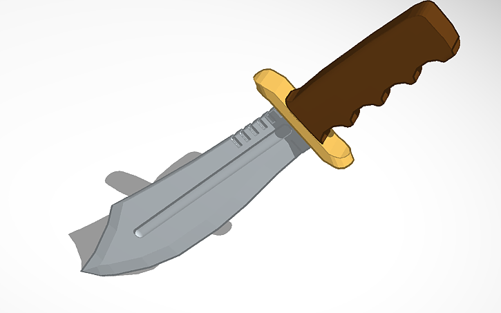 3d Design Bowie Knife Fighting Knife Tinkercad