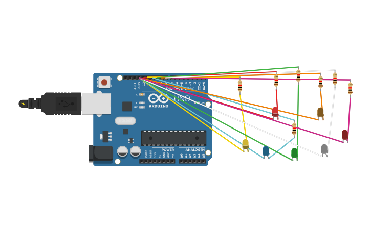 Circuit design carita feliz - Tinkercad