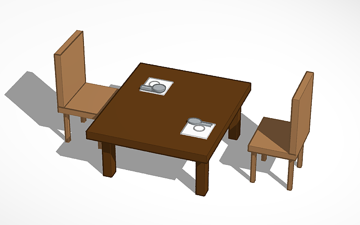 3d Design Table And Chairs Tinkercad