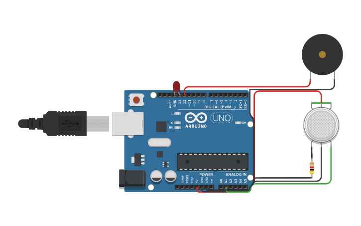 Circuit design Sensor de Gás - Tinkercad