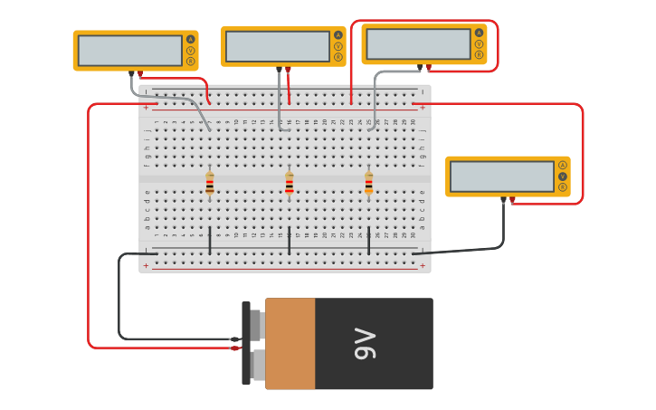 Circuit design Resistencias: paralelo - Tinkercad
