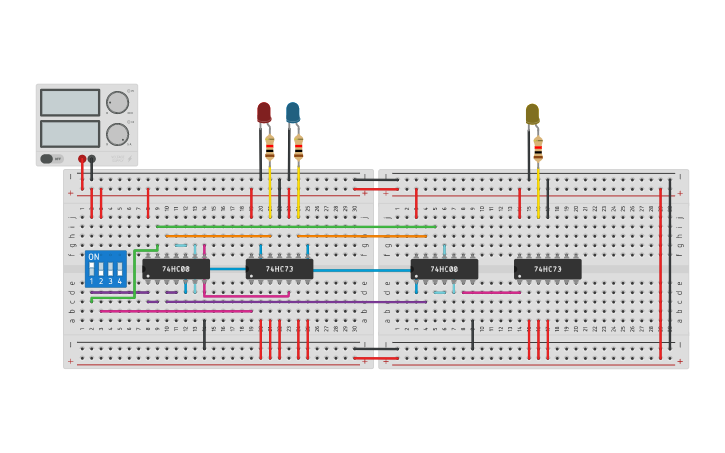 Circuit Design Exp 8 3 Bit Asynchronous Up Down Counter Tinkercad