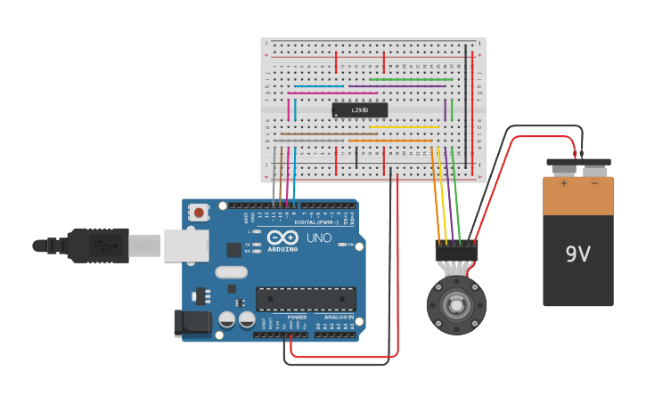Circuit design Motor Stepper/motor - Tinkercad