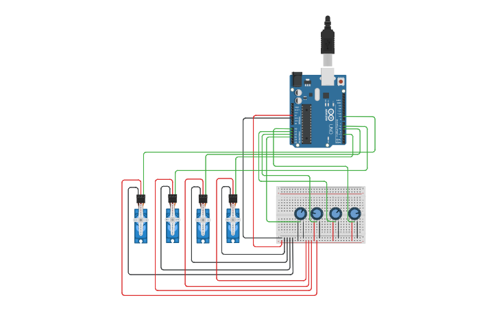 Circuit Design Robotic Arm Tinkercad