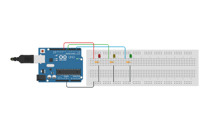 Circuit design semafor - Tinkercad