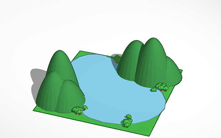 3D design a lake - Tinkercad