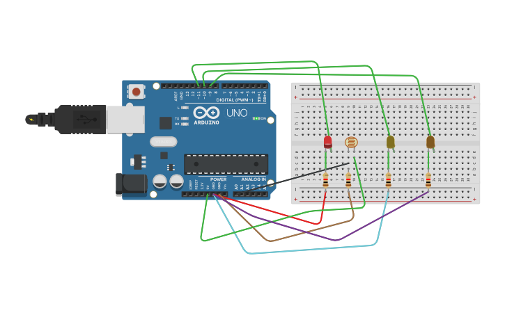 Circuit design sensor analogico | Tinkercad