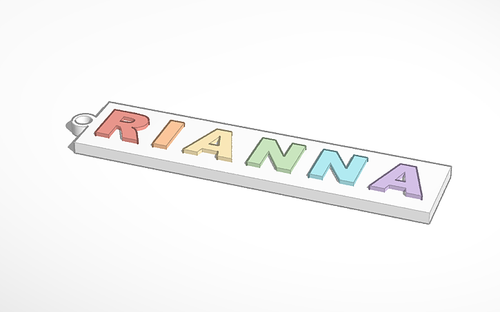 3D design Rianna Name Tag | Tinkercad