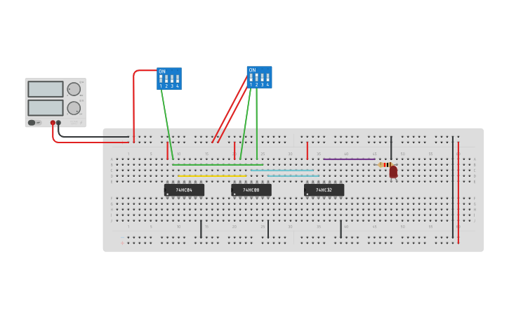 Circuit design 2 to 1 multiplexer - Tinkercad