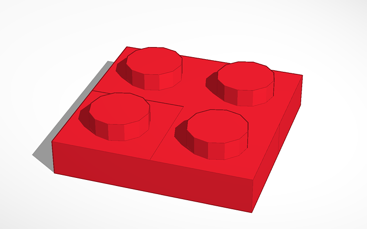 3D design Lego Flat 2x2 - Tinkercad