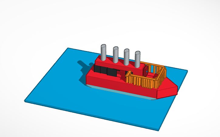 3D design Ship on the sea - Tinkercad