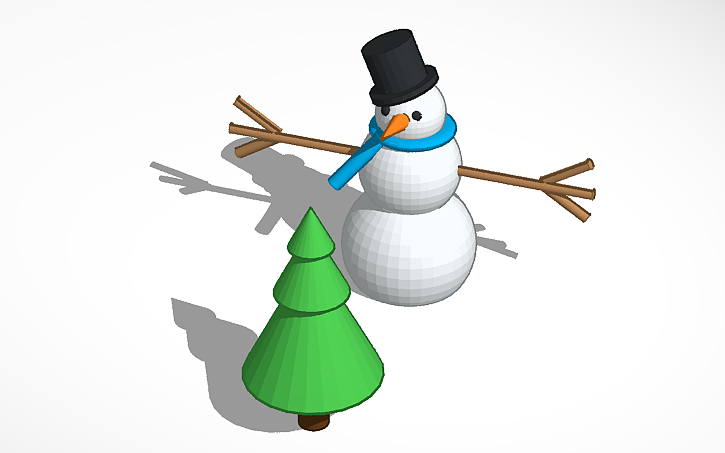 3D design snowman for Ginger - Tinkercad