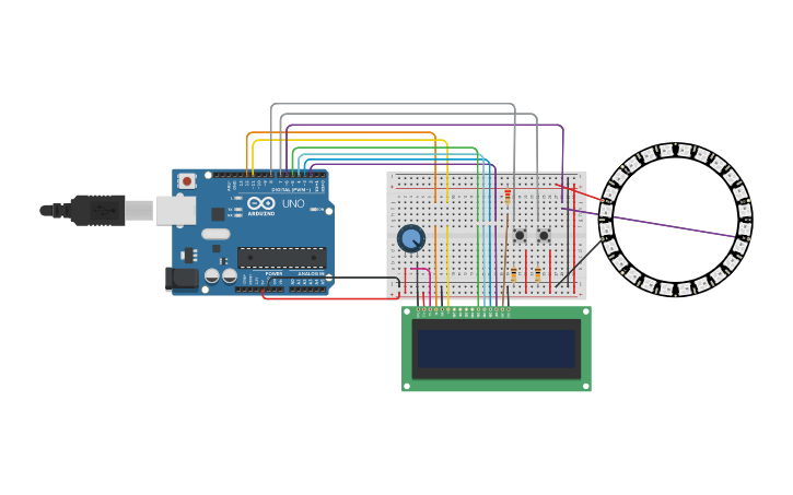 Circuit design MID EXAM MICROCONTROLLER | Tinkercad