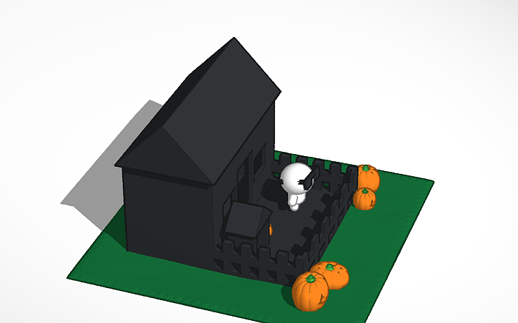 3D design Halloween House - Tinkercad
