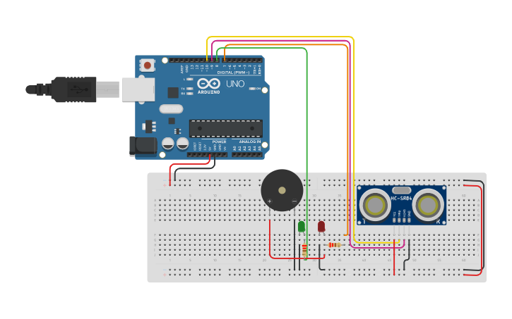 Circuit design Smart Bin - Tinkercad