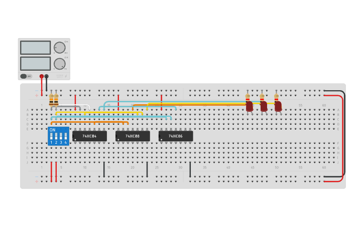 Circuit Design 1 Bit Comparator Tinkercad