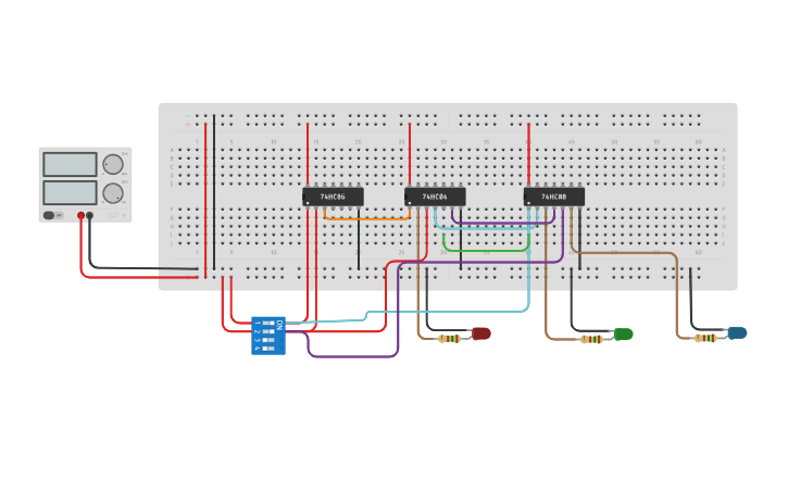 Circuit Design One Bit Comparator Tinkercad