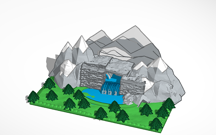 3D design Waterfall - Tinkercad