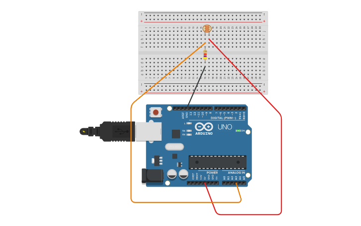 Circuit Design Fotoresistencia Tinkercad