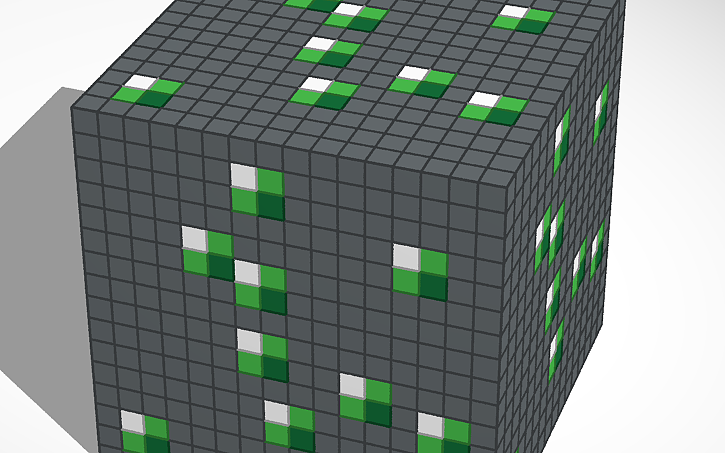 3D design Minecraft emerald ore | Tinkercad