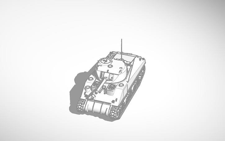 3D design sherman M4A4 american variant with old gun mantlet - Tinkercad