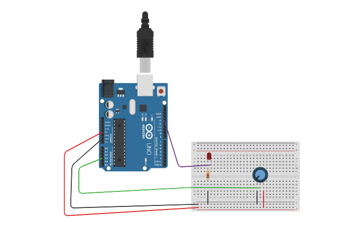 Circuit Design Variáveis Prática 1 Tinkercad